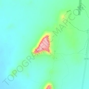 North terrace topographic map, elevation, terrain