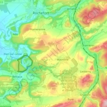 La Lomme topographic map, elevation, terrain