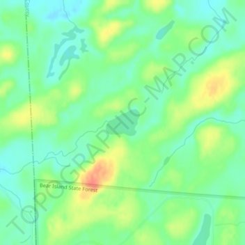Bright Lake topographic map, elevation, terrain