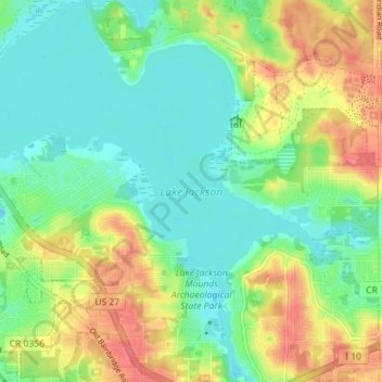 Lake Jackson topographic map, elevation, terrain