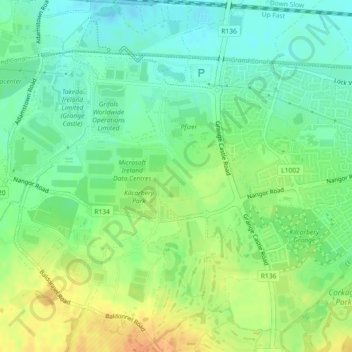 Grange Castle Business Park topographic map, elevation, terrain