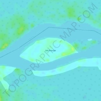 Isla Principe topographic map, elevation, terrain
