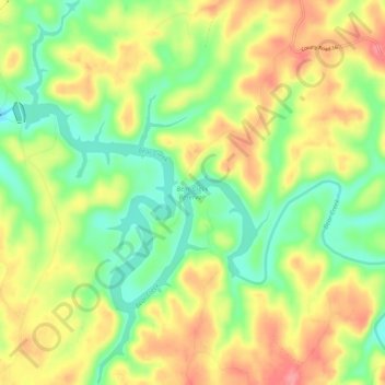 Bear Creek Reservoir topographic map, elevation, terrain