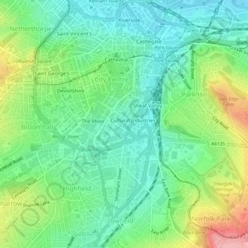Matilda Street Pocket Park topographic map, elevation, terrain