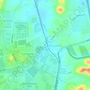 Sungai Batang Benar topographic map, elevation, terrain