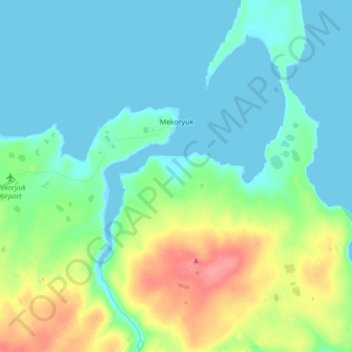 Mekoryuk topographic map, elevation, terrain