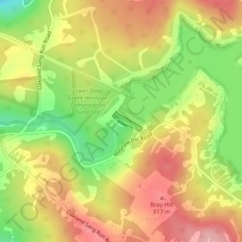 Deep Creek Dam topographic map, elevation, terrain