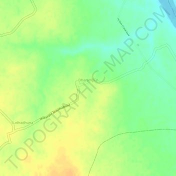 Dharampur topographic map, elevation, terrain