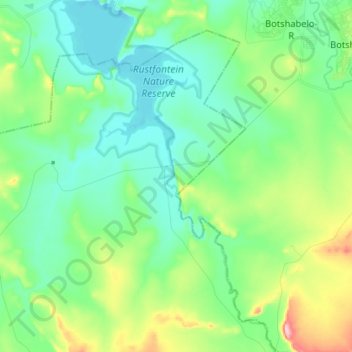 Modderrivier topographic map, elevation, terrain