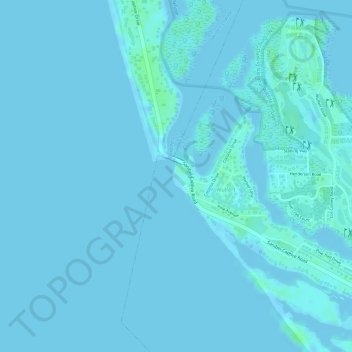 Blind Pass Beach topographic map, elevation, terrain