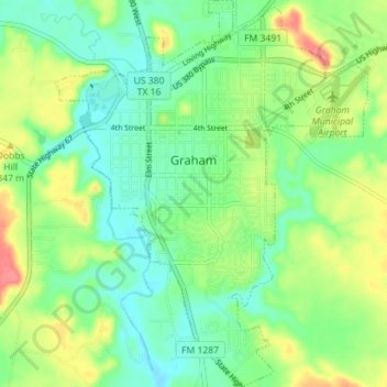 Graham topographic map, elevation, terrain