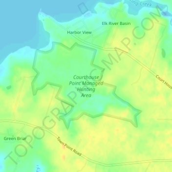 Courthouse Point Managed Hunting Area topographic map, elevation, terrain