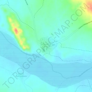 Plaza Central de Santiago de Callapa topographic map, elevation, terrain