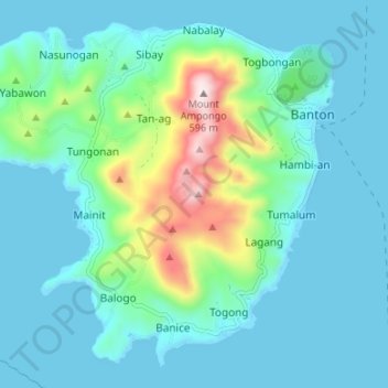 Banton Island topographic map, elevation, terrain
