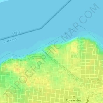 Parque Mitre topographic map, elevation, terrain