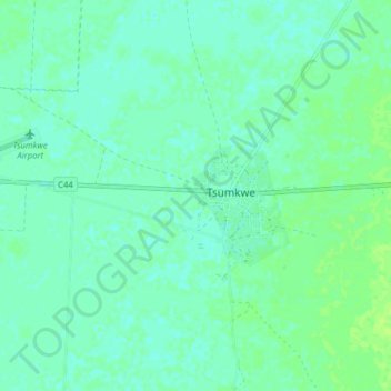 Tsumkwe (Boundaries) topographic map, elevation, terrain
