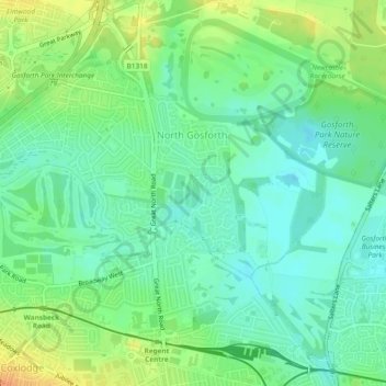 Fencerhill Wood Nature Reserve topographic map, elevation, terrain