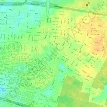 Uptown Mirdif Park topographic map, elevation, terrain