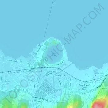 Tadlak Lake topographic map, elevation, terrain