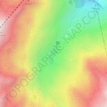 Lac du Lou topographic map, elevation, terrain