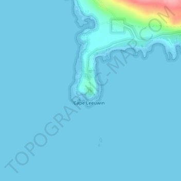 Cape Leeuwin Lighthouse topographic map, elevation, terrain