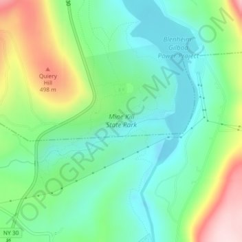 Mine Kill State Park topographic map, elevation, terrain