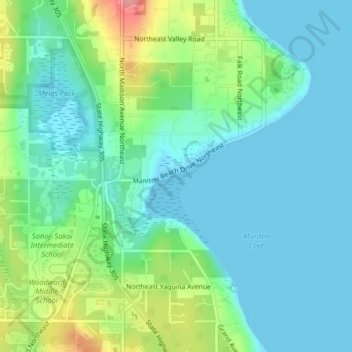Manitou Beach Park topographic map, elevation, terrain