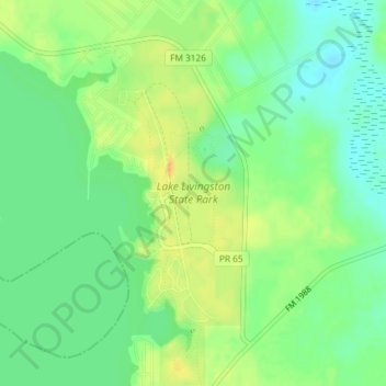 Lake Livingston State Park topographic map, elevation, terrain