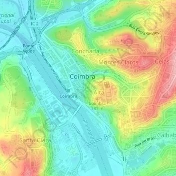Palácio Sub-Ripas topographic map, elevation, terrain