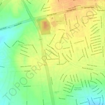 SW2 topographic map, elevation, terrain