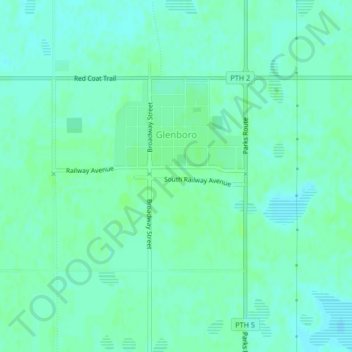 Glenboro topographic map, elevation, terrain