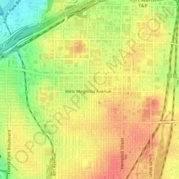 Magnolia Micro Park topographic map, elevation, terrain