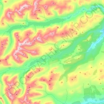 Glen Affric topographic map, elevation, terrain