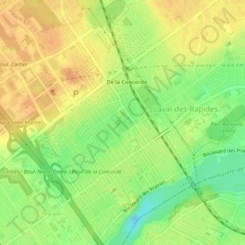 Parc Paul-Marcel-Maheu topographic map, elevation, terrain