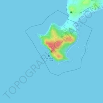 Cape Rachado Lighthouse topographic map, elevation, terrain