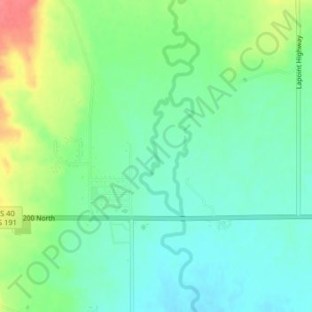 Uinta River topographic map, elevation, terrain