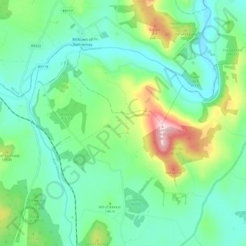 River Deveron topographic map, elevation, terrain