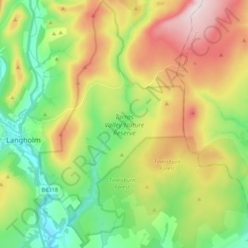 Tarras Valley Nature Reserve topographic map, elevation, terrain