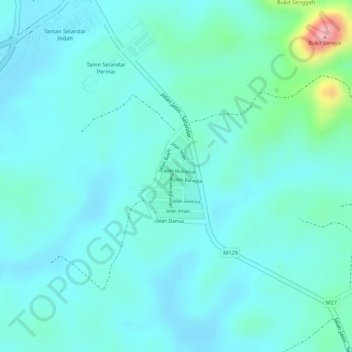 FELDA Tun Ghafar Air Kangkung topographic map, elevation, terrain