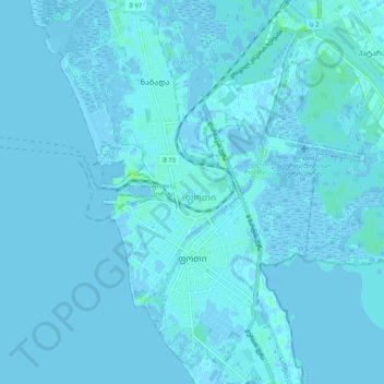 Poti topographic map, elevation, terrain