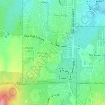 Four Square Park topographic map, elevation, terrain