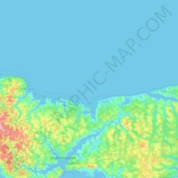 Prince Edward Island National Park topographic map, elevation, relief